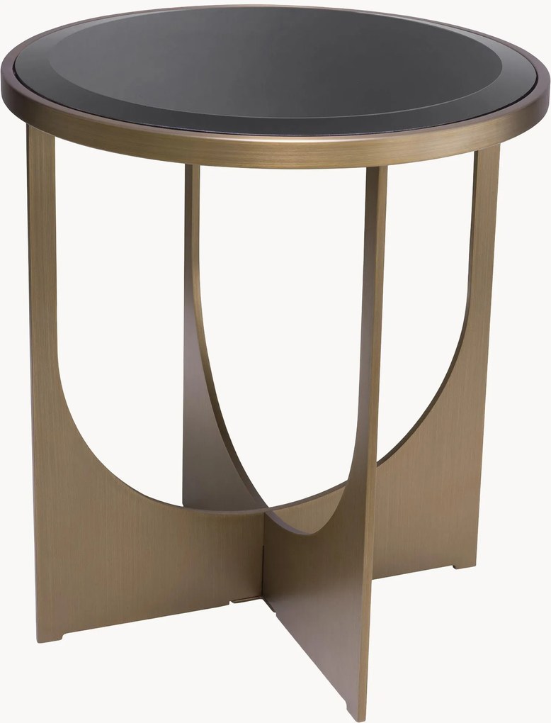 Kulatý odkládací stolek se skleněnou deskou Elegance