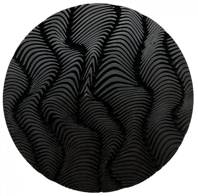 Kamohome Dřevěný obraz na zeď v abstraktním stylu Waves Barva: Černá
