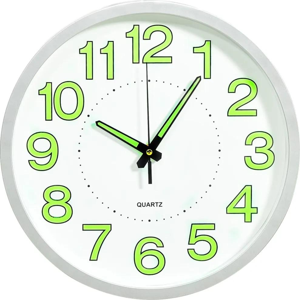 vidaXL Svítící nástěnné hodiny 30 cm [325167] Barva: Bílá