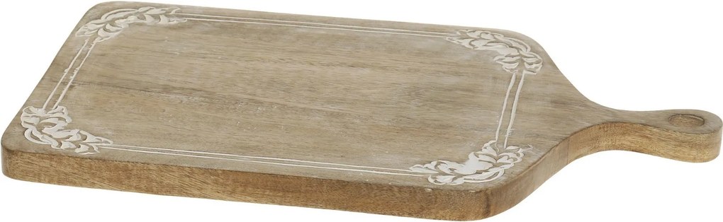 Dřevěné prkénko z mangového dřeva s řezbami Tapas Tours - 46*25*2 cm