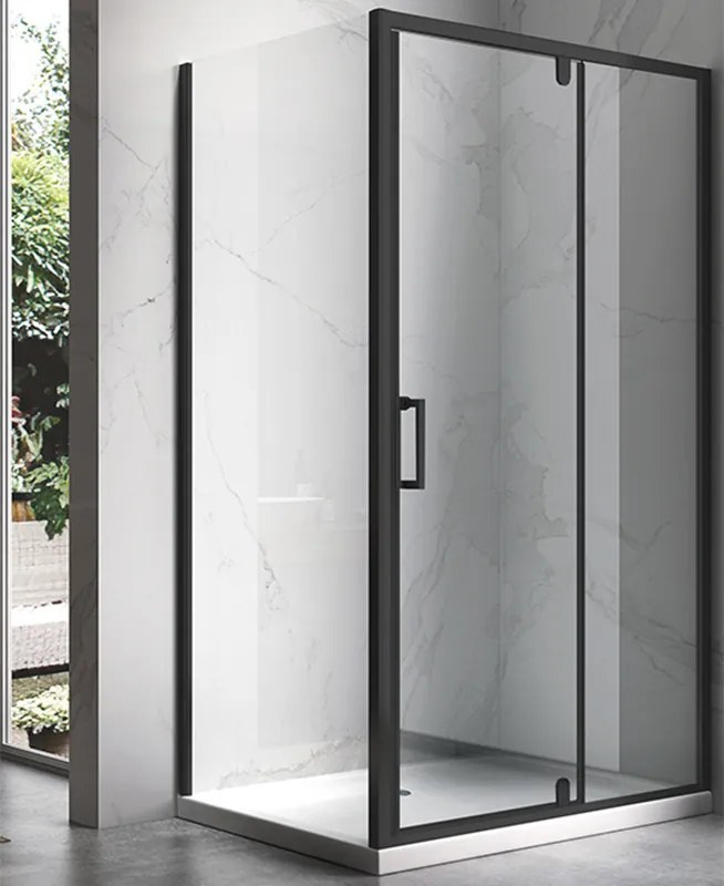 BPS-koupelny Obdélníkový sprchový kout ZES KZ07C BL 120x90 černá/transparent - bez vaničky