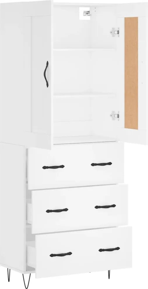 Skříň highboard bílá 69,5 x 34 x 180 cm kompozitní dřevo 3199777