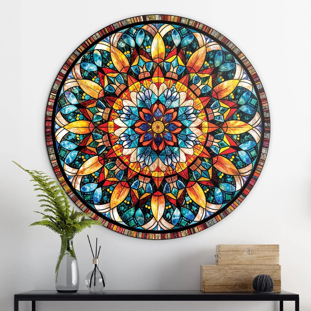 DUBLEZ | Barevná mandala na stěnu - Kaleidoskop | UV tisk, Premium