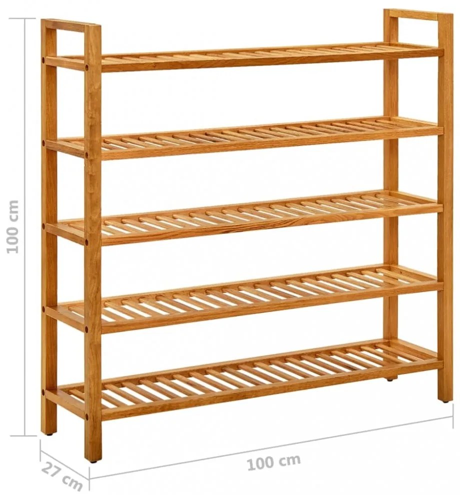 Botník s policemi dub Dekorhome 100x27x80 cm