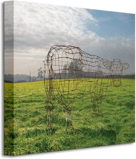Obraz na plátně Pink Floyd (Wireframe Cow) 40x40cm WDC95339