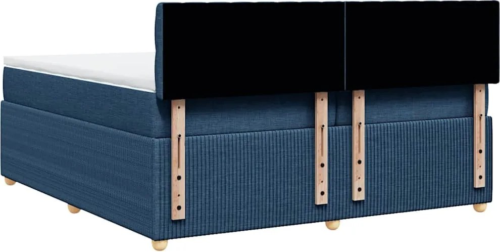 Box spring postel s matrací modrá 200x200 cm textil 3287576