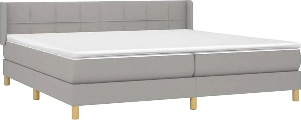 Box spring postel s matrací světle šedá 200 x 200 cm textil 3130297
