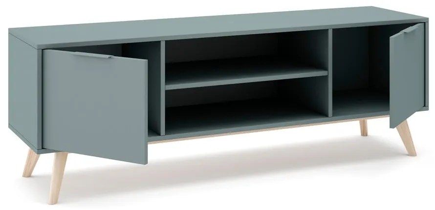 Zelenošedý TV stolek 140x53 cm Pisco – Marckeric