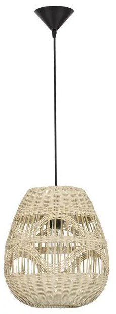 Nova Luce Závěsné svítidlo MARLO přírodní ratan, 30cm, E27 1x12W
