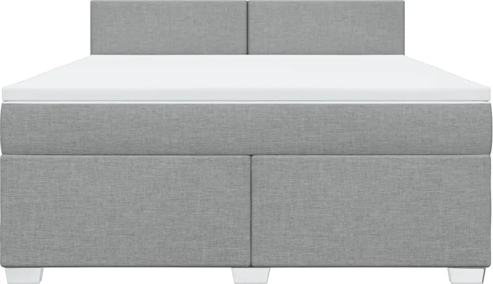 Box spring postel s matrací světle šedá 180 x 200 cm textil 3288260
