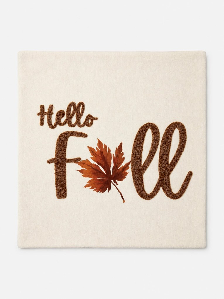 Sinsay - Dekorační povlak na polštář s nápisem „Hello Fall“ - krémová