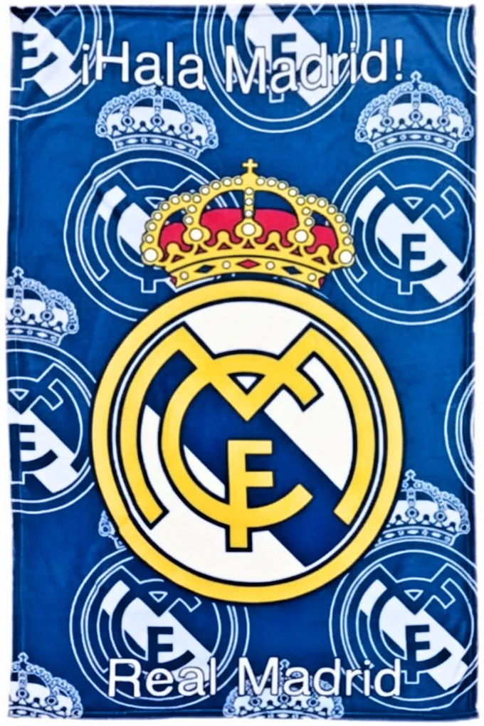 Coral fleece deka FC Real Madrid - motiv Hala Madrid! - 100 x 150 cm