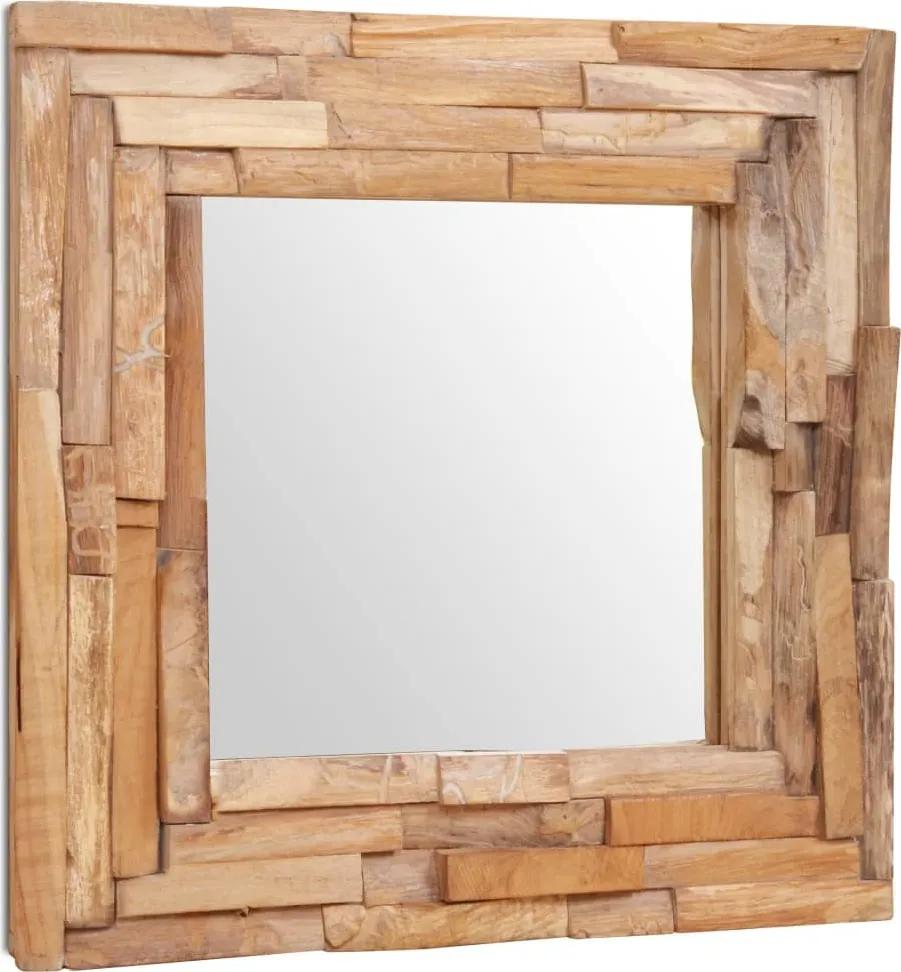 vidaXL Dekorativní zrcadlo teak 60 x 60 cm čtvercové [244562]