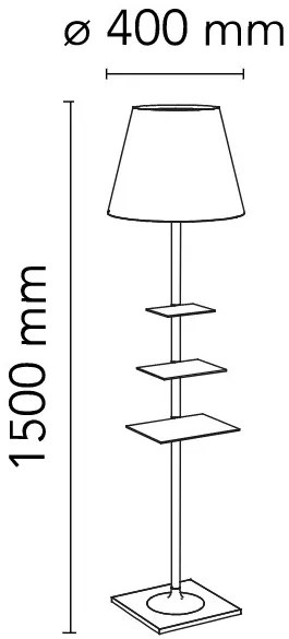Flos Bibliotheque Nationale, stojací lampa s difusorem ze světle hnědé látky, design Philippe Starck, 1x150W E27, 150cm