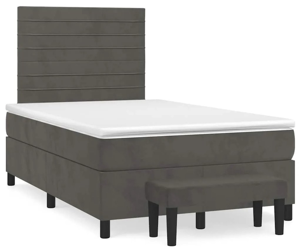 Box spring postel s matrací tmavě šedý 120x190 cm samet