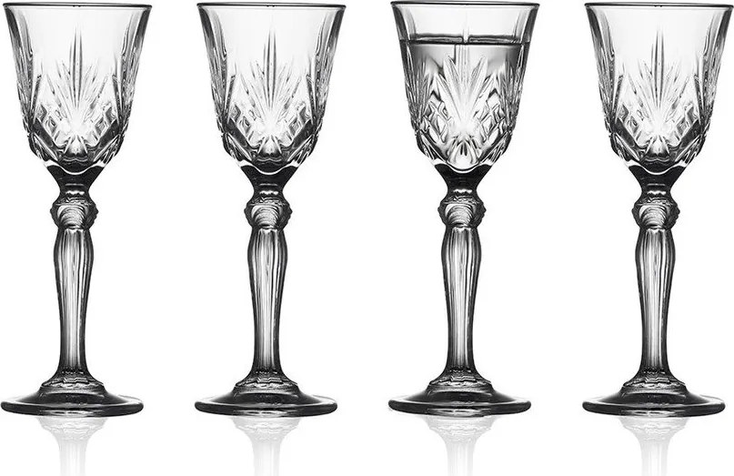 Křišťálové skleničky v sadě 4 ks na likér 50 ml Melodia – Lyngby Glas