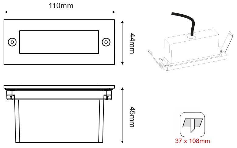 ACA Lighting LED zápustné nástěnné svítidlo PAS 2W/230V/6000K/100Lm/120°/IP54/IK08, bílé, PAS260WP