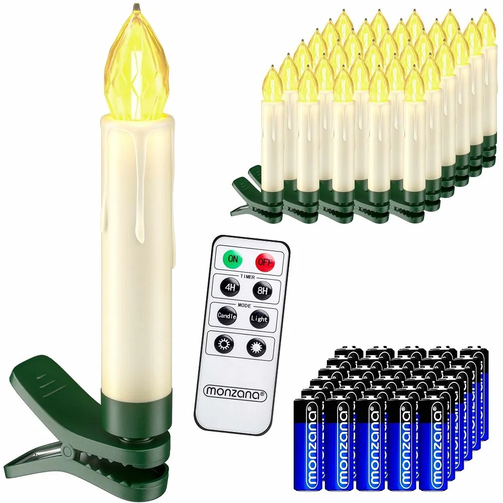 Monzana Svíčky na vánoční stromeček CANDLE, 20ks, 10,5cm, teplá bílá