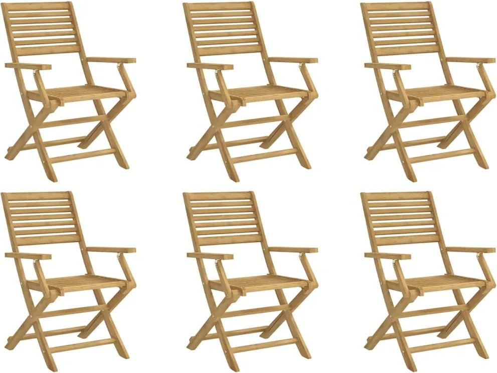 Skládací židle 6 ks 54,5x61,5x86,5 cm Masivní akácie 3214226