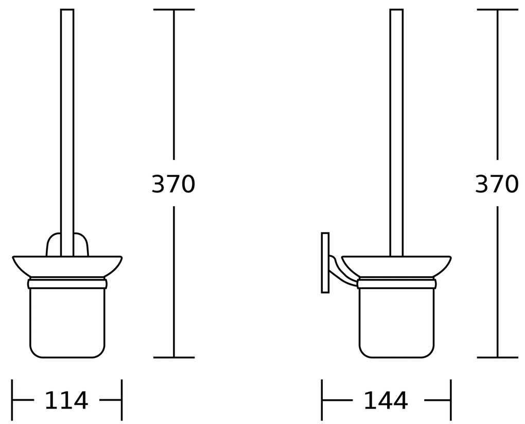 Aqualine, RUMBA WC kartáč, mléčné sklo, RB108