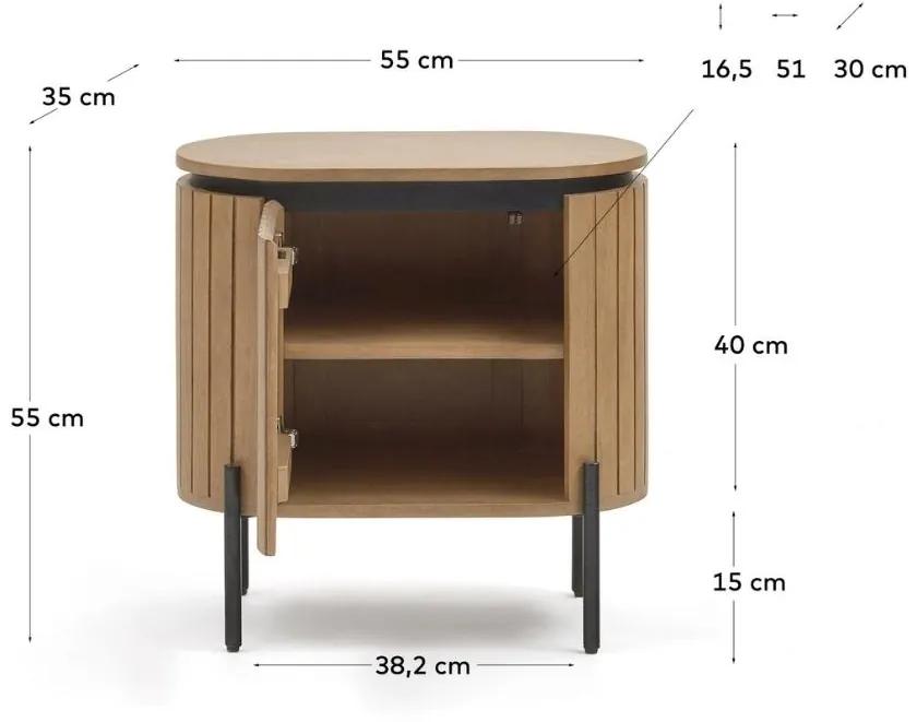 Dřevěný noční stolek Kave Home Licia 55 x 55 cm