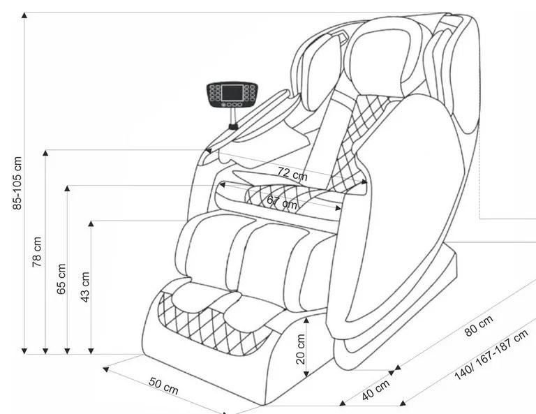 Masážní křeslo Futuro, krémová / šedá