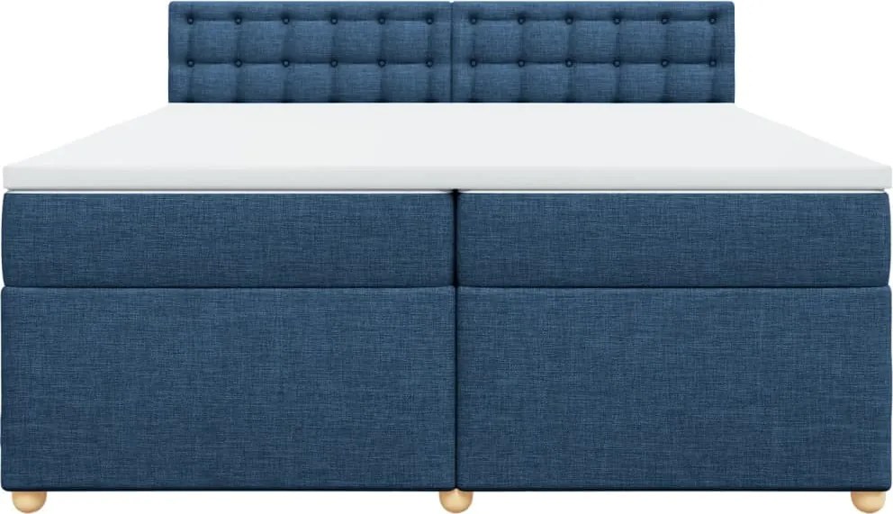 Box spring postel s matrací modrá 200x200 cm textil 3289107