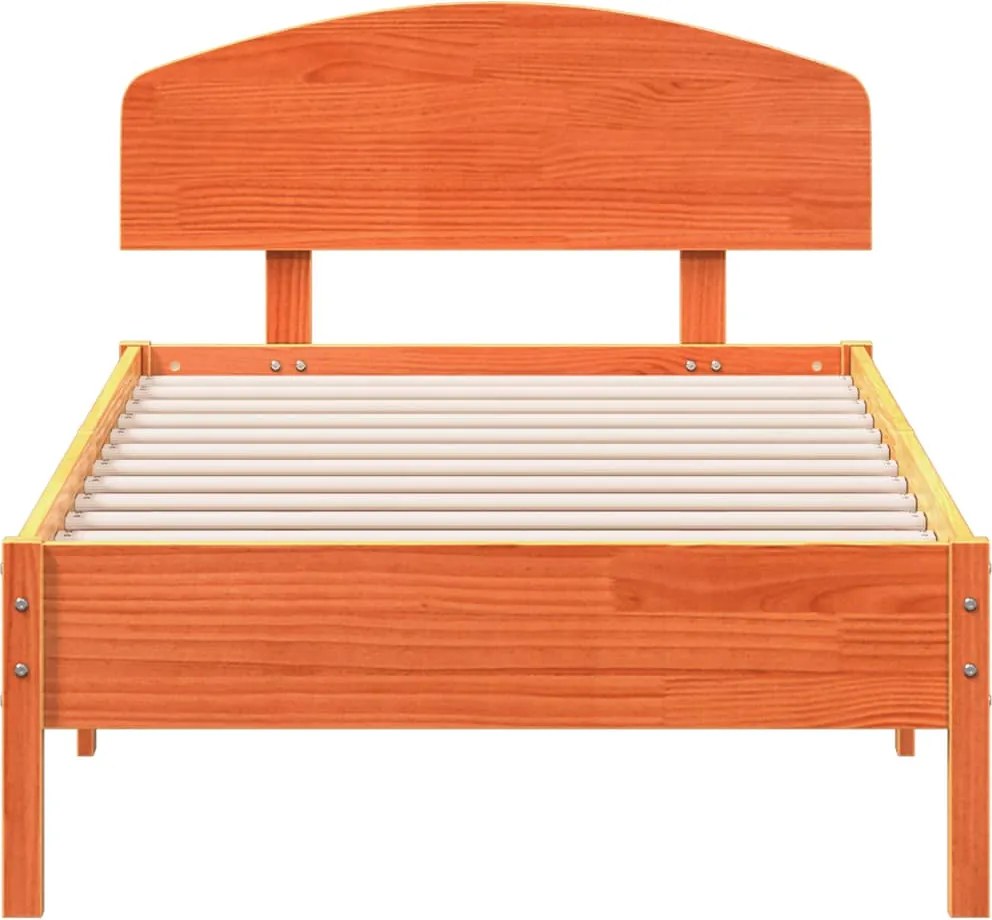 Postel bez matrace voskově hnědá 100 x 200 cm masivní borovice 3207220