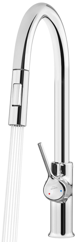 Invena Farsala, dřezová baterie s výsuvnou 2-funkční výlevkou h-433, chromová, INV-BZ-40-U01-S