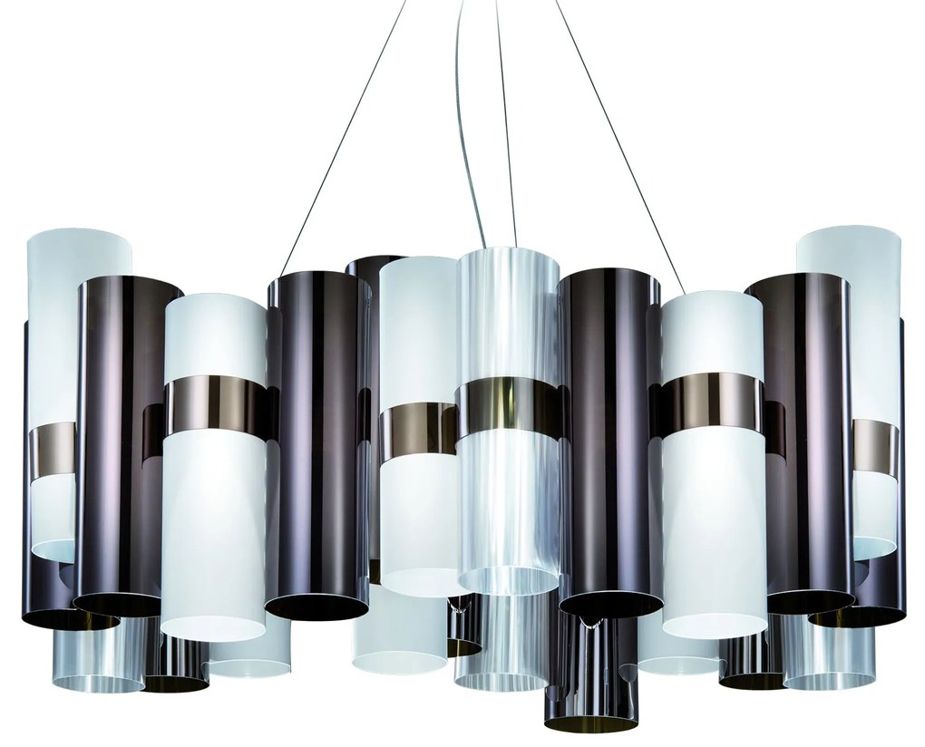 Slamp La-Lollo Pewter-white suspension L, designové závěsné svítidlo, 80W LED 2700K stmívatelné, průměr 80cm