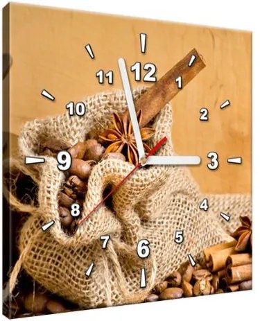 Tištěný obraz s hodinami Aromatická káva 30x30cm ZP1266A_1AI