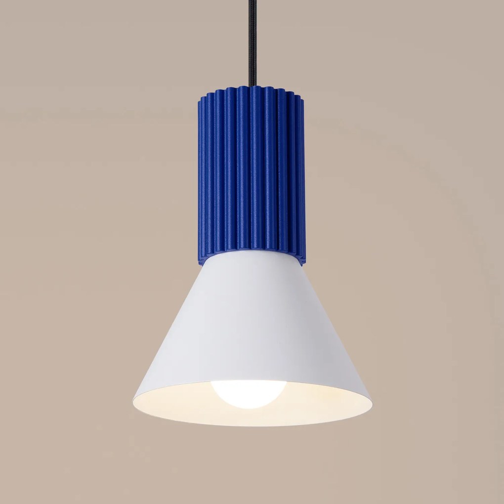 Sollux Lighting Závěsná lampa ESTRIA 1 bílá/ultramarínová