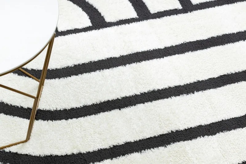 Dywany Łuszczów, Kusový koberec Mode 8631 geometric cream/black, 180x270, černobílá, kancelář