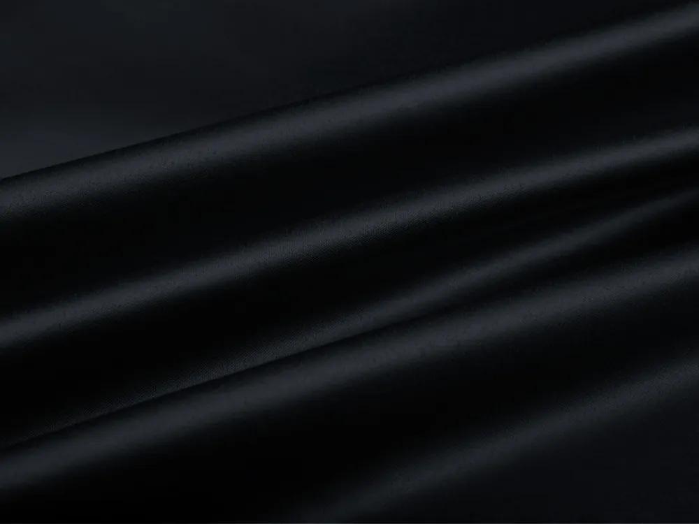 Biante Saténový běhoun na stůl polyesterový Satén LUX-026 Černý 35x160 cm