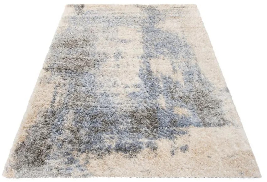 Kusový koberec shaggy Kerem krémově modrý 160x229cm