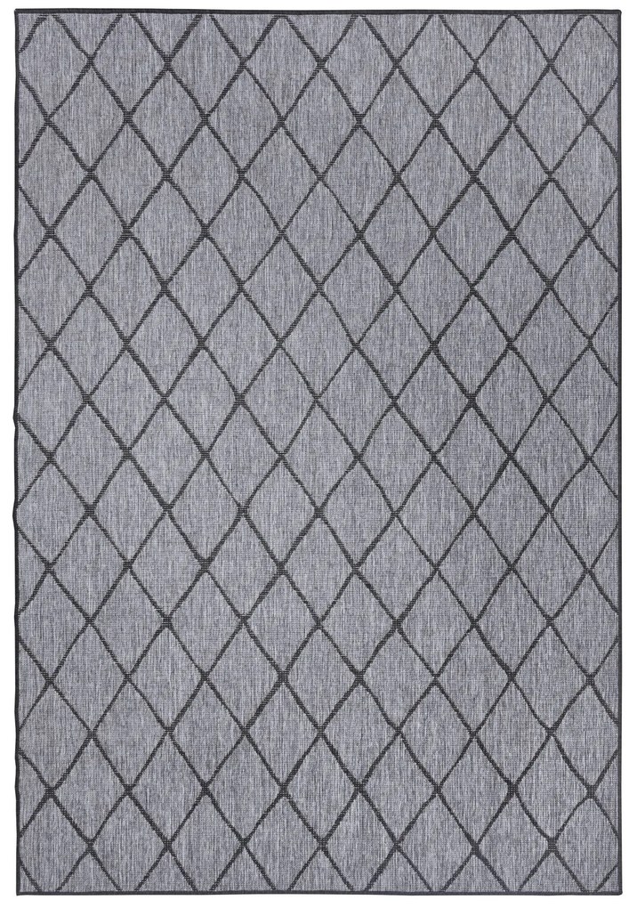 NORTHRUGS - Hanse Home koberce Kusový koberec Twin-Wendeteppiche 105456 Night Silver – na ven i na doma - 120x170 cm