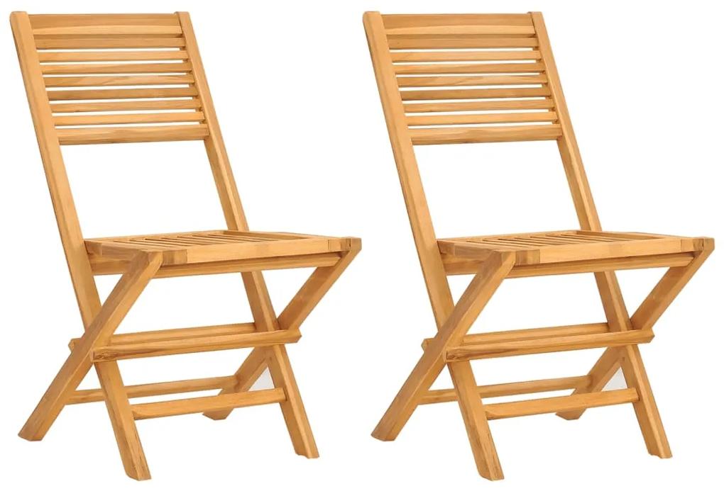 Skládací zahradní židle 2 ks 47x62x90 cm masivní teakové dřevo,  362761