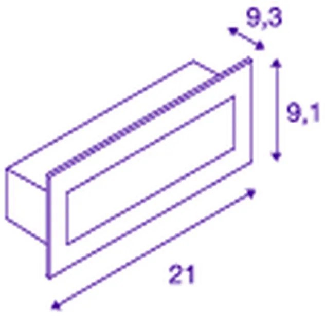 SLV 233660 Brick, venkovní vestavné svítidlo do stěny, LED 11W 3000K, nerez, šířka 26cm, IP65