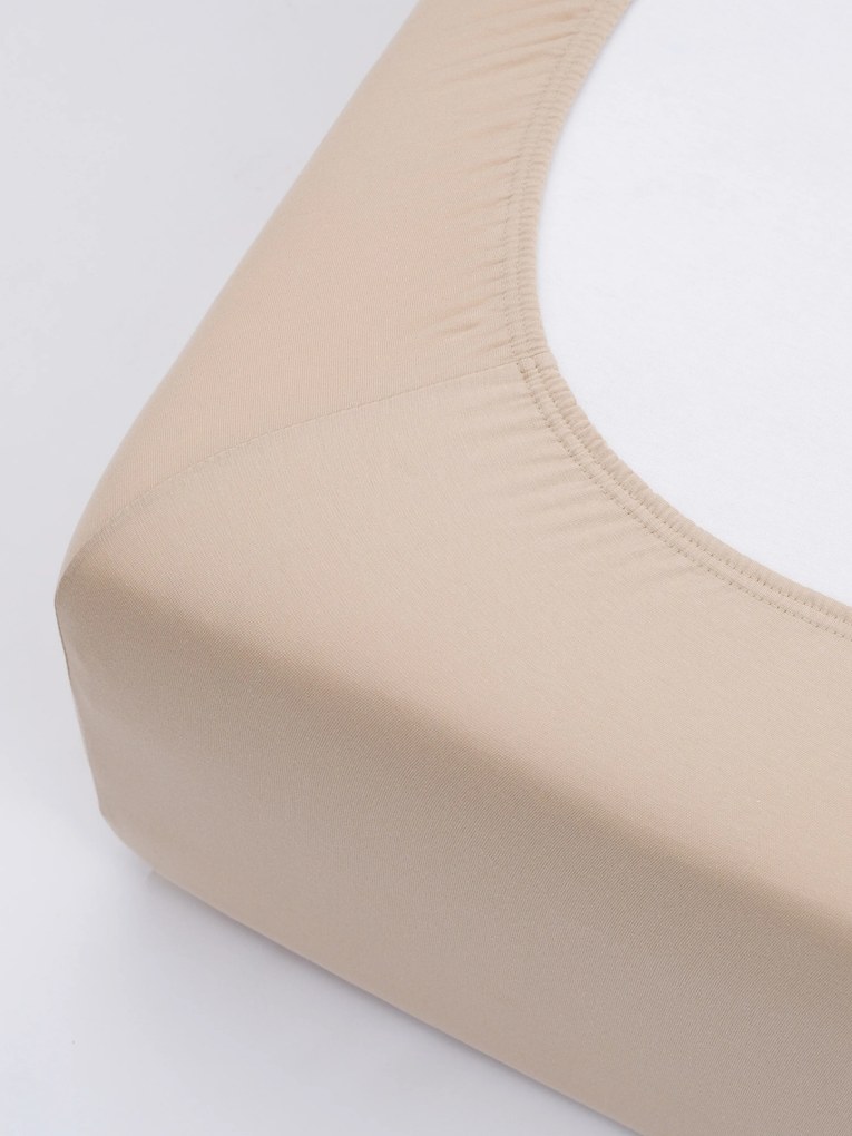 MK Lůžkoviny Jersey prostěradlo s elastanem 120 × 200 cm –béžové