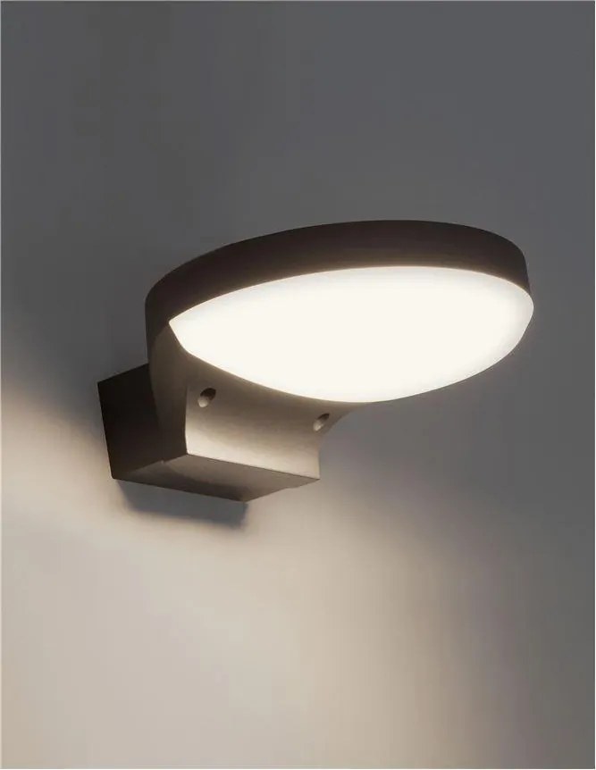 NV 9936101 Venkovní nástěnné svítidlo ENZI tmavě šedý hliník akrylový difuzor LED 15W 3000K 100-240V 180st. IP54 - NOVA LUCE