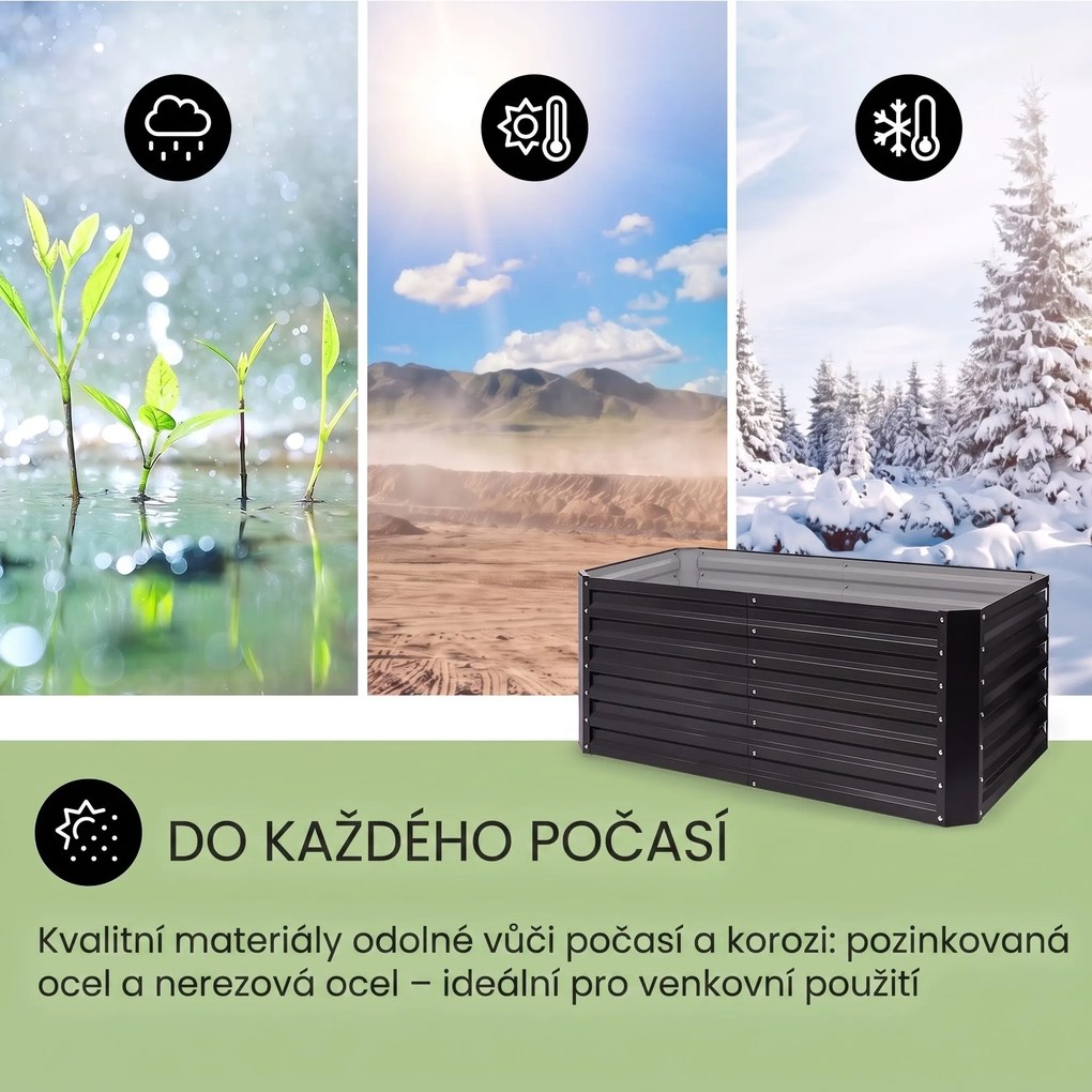 Blumfeldt Blum High Grow Straight, vyvýšený záhon, 120 x 60 x 60 cm, 432 l, ocel