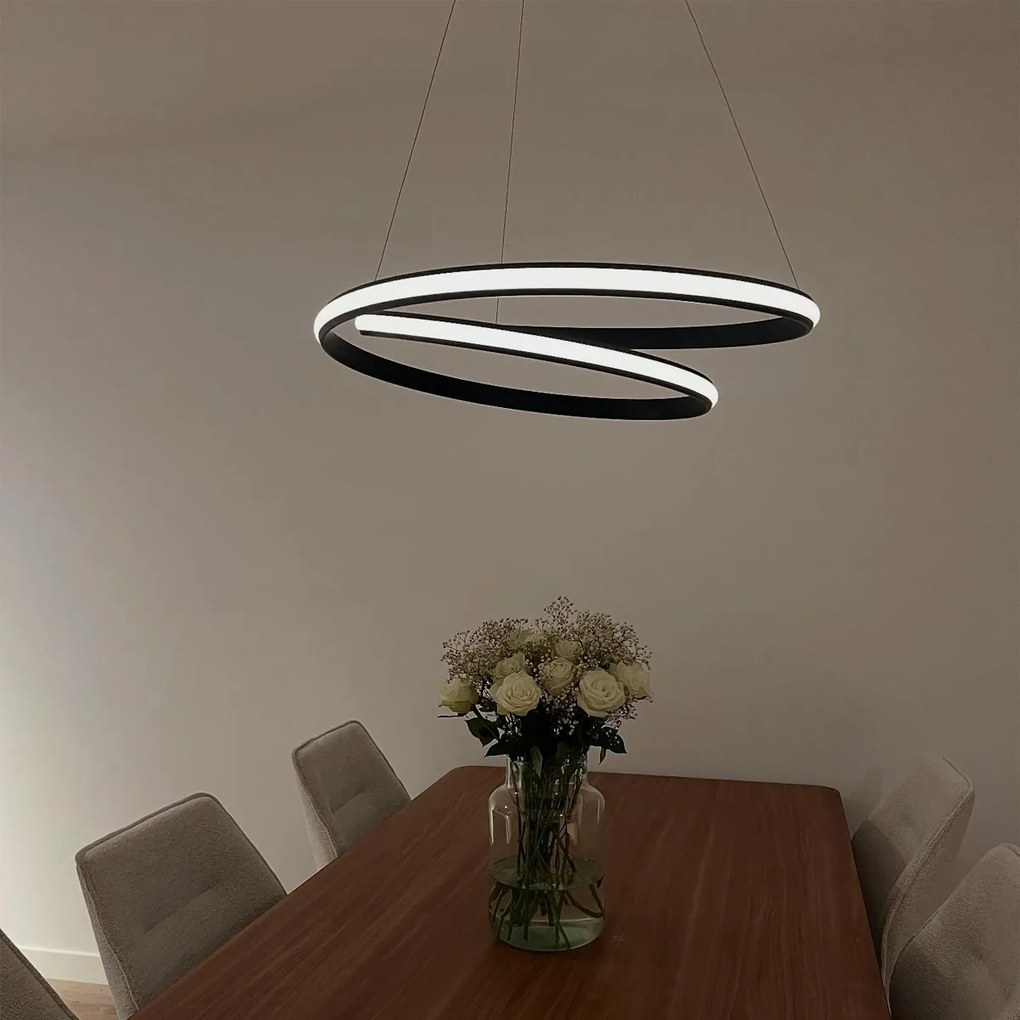 Moderní závěsné svítidlo černé 74 cm vč. LED - Rowan