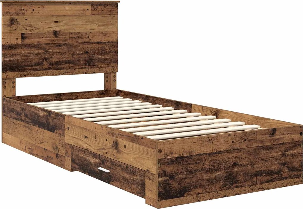 Rám postele s čelo Staré dřevo 90 x 190 cm Kompozitní dřevo 3411366