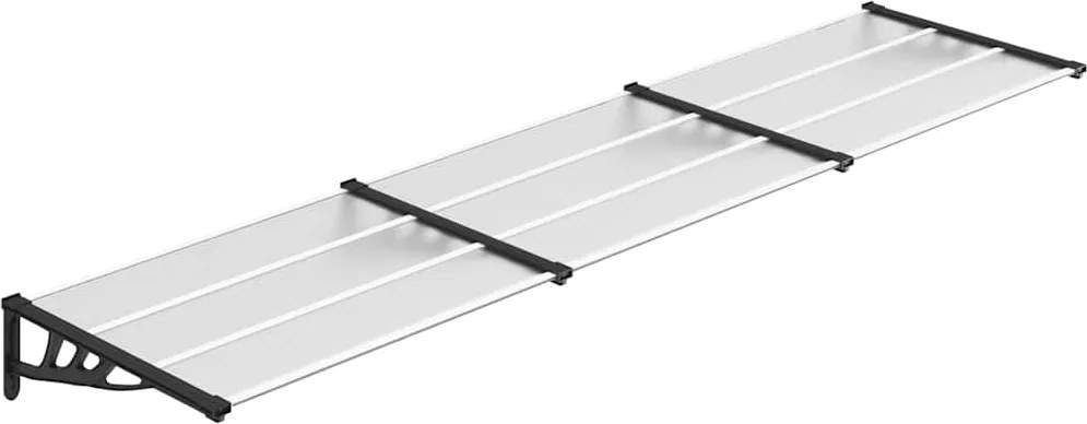 Vchodová stříška černá a průhledná 358,5 x 90 cm polykarbonát 153688