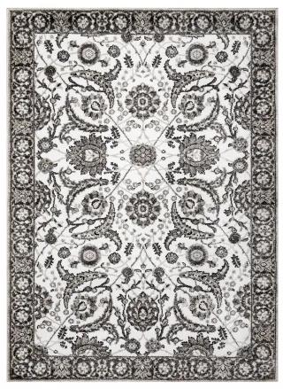 koberec MATEO 8037/944 Moderní rám, květiny strukturální šedá / béž velikost 280x370 cm | krásné koberce cz