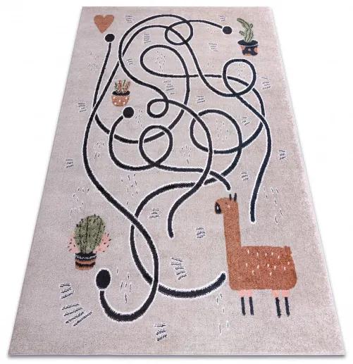Dywany Łuszczów Dětský kusový koberec Fun Game llama beige - 160x220 cm