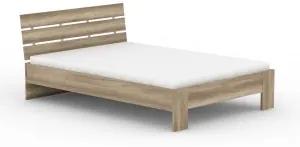 Moderní postel REA Nasťa 140x200cm - dub canyon, 1. pás čela 1100 - zelená, 2. pás čela 1027 - bílá, 3. pás čela v barvě postele