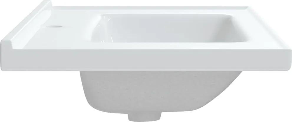 vidaXL Umyvadlo do koupelny bílé 81x48x19,5 cm obdélníkové keramika [153711]