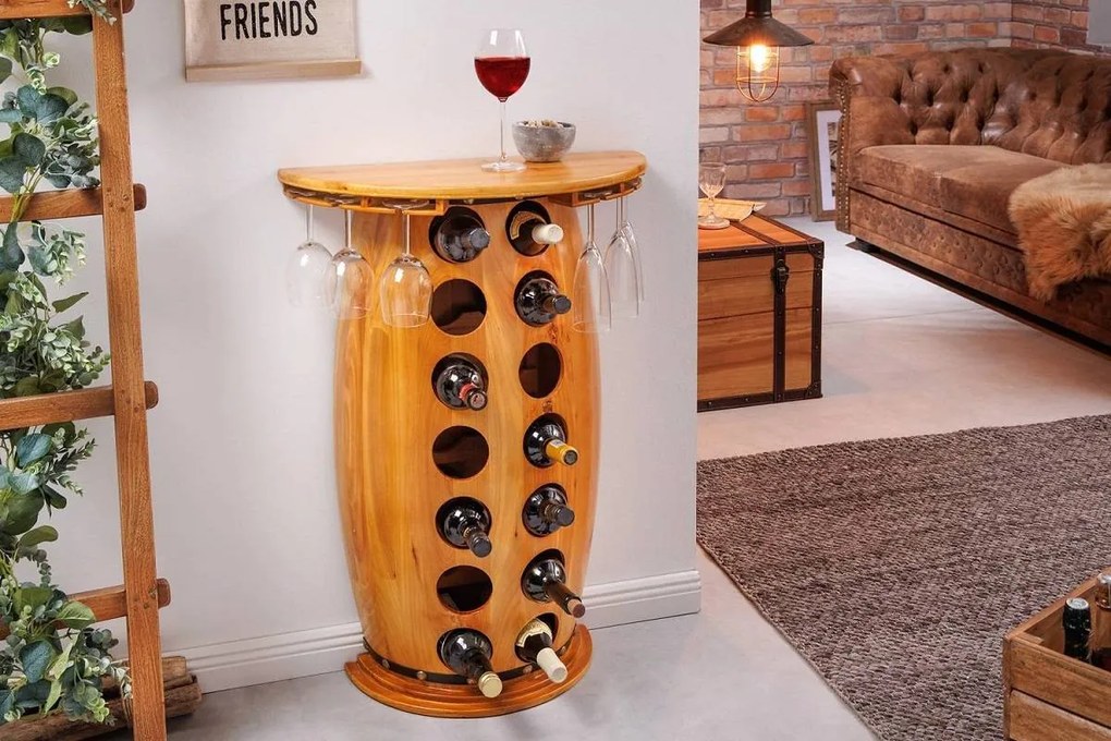 Regál na víno Winebar 84 cm borovice