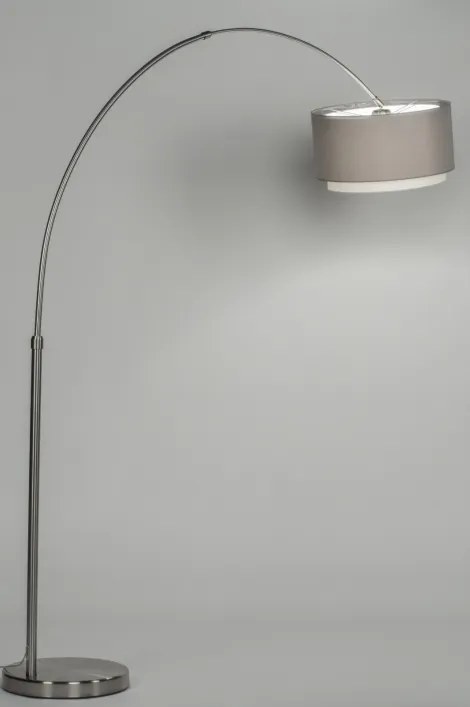 Stojací designová oblouková lampa Soffito Taupe Yersey